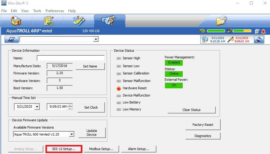 In-Situ AquaTroll X-Series Integration Guide (SDI-12) - NexSens