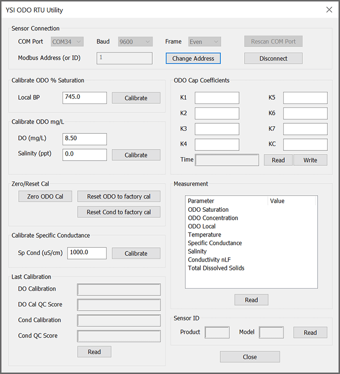 YSI ODO RTU Optical Dissolved Oxygen Sensor X-Series Integration Guide ...